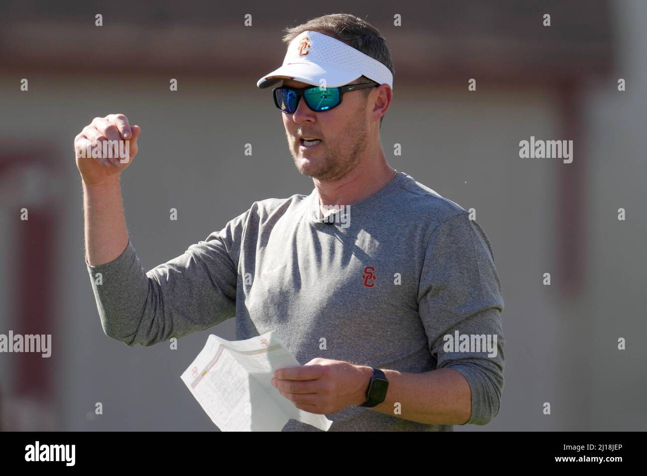 Southern California Trojans coach Lincoln Riley during spring practice ...