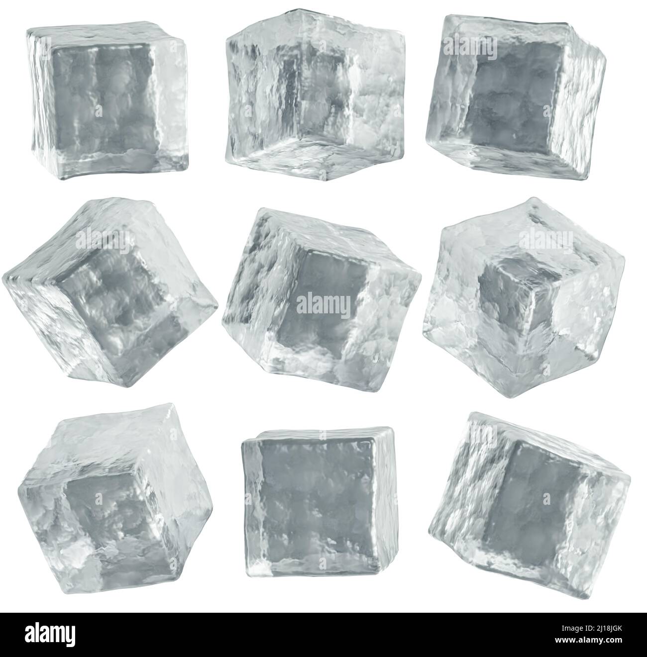 Set of ice cubes isolated 3d render, 3D illustration Stock Photo - Alamy