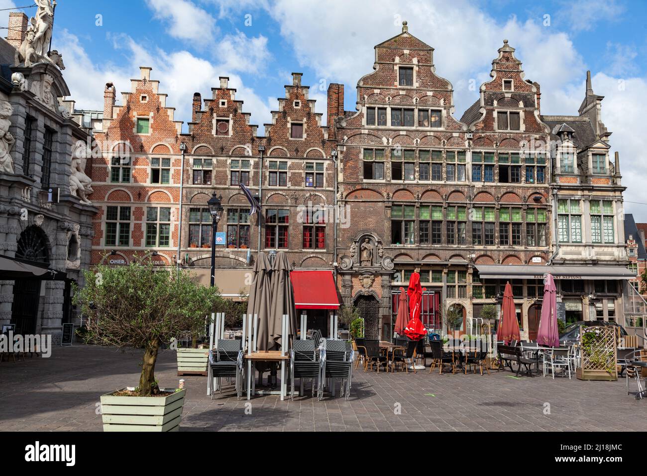 A the typical flemish houses of Ghent, Belgium Stock Photo - Alamy