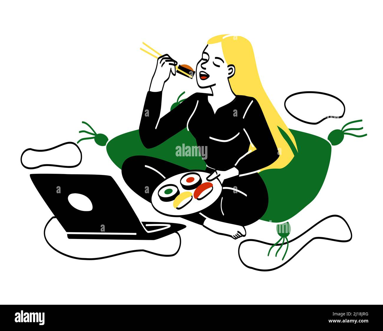 People eating food Stock Vector Image & Art - Alamy