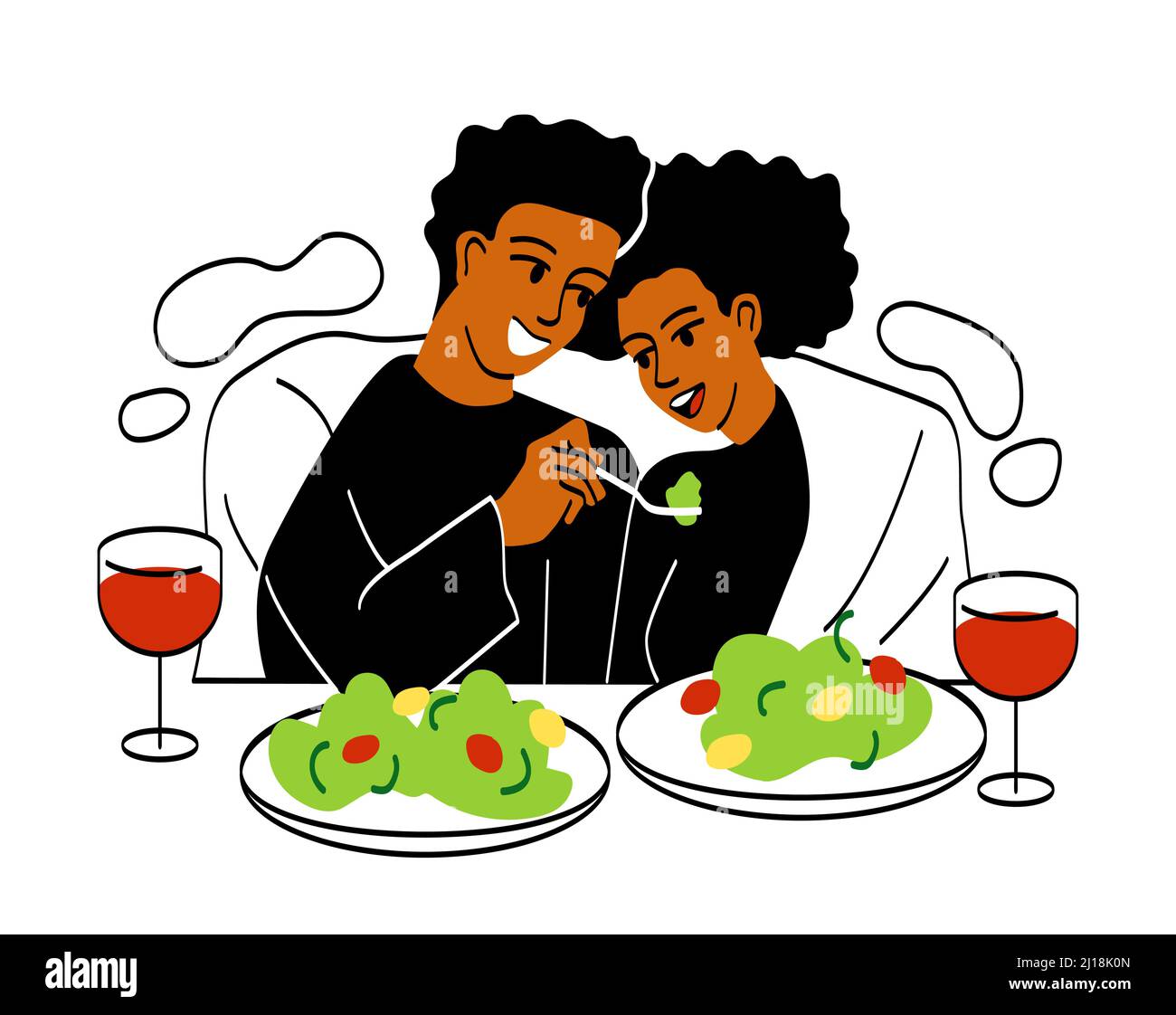 People eating food Stock Vector Image & Art - Alamy