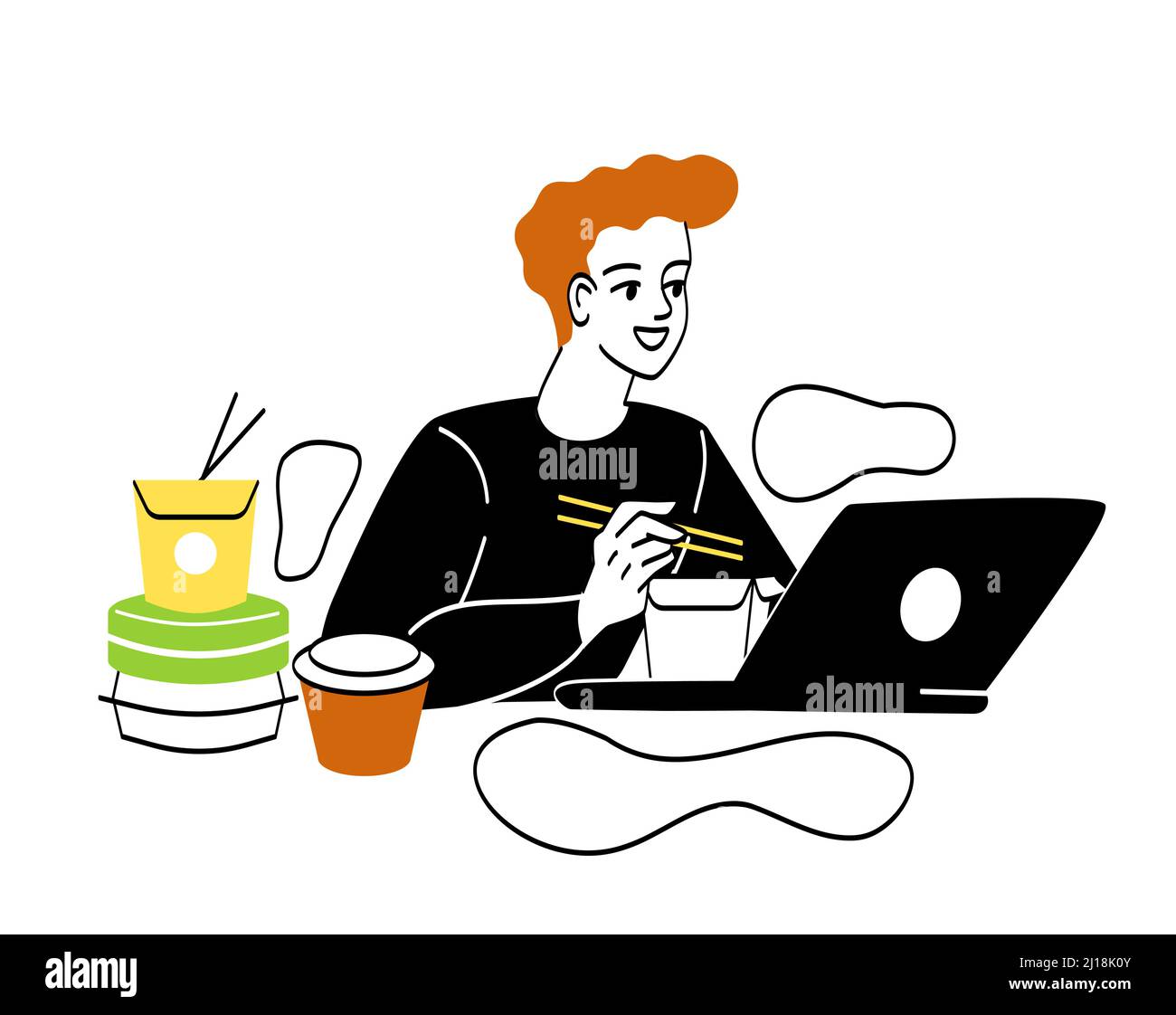 People eating food Stock Vector Image & Art - Alamy