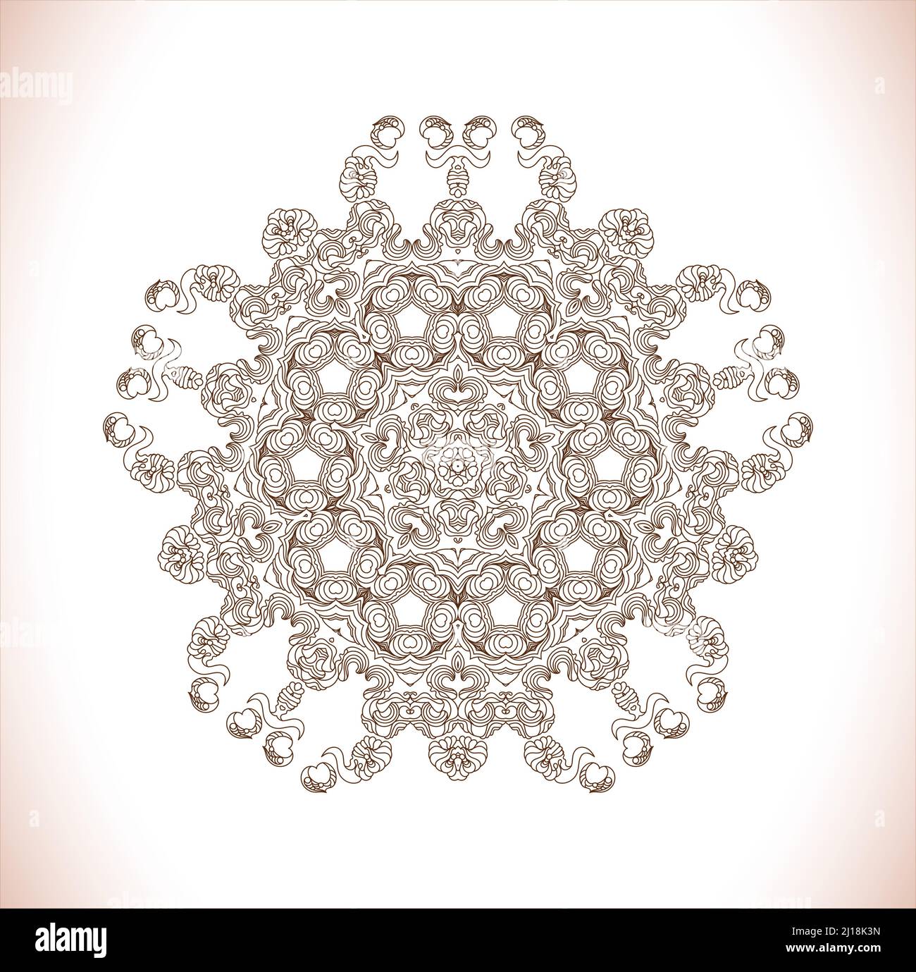 Vintage decorative elements.Circular pattern of traditional motifs and ...