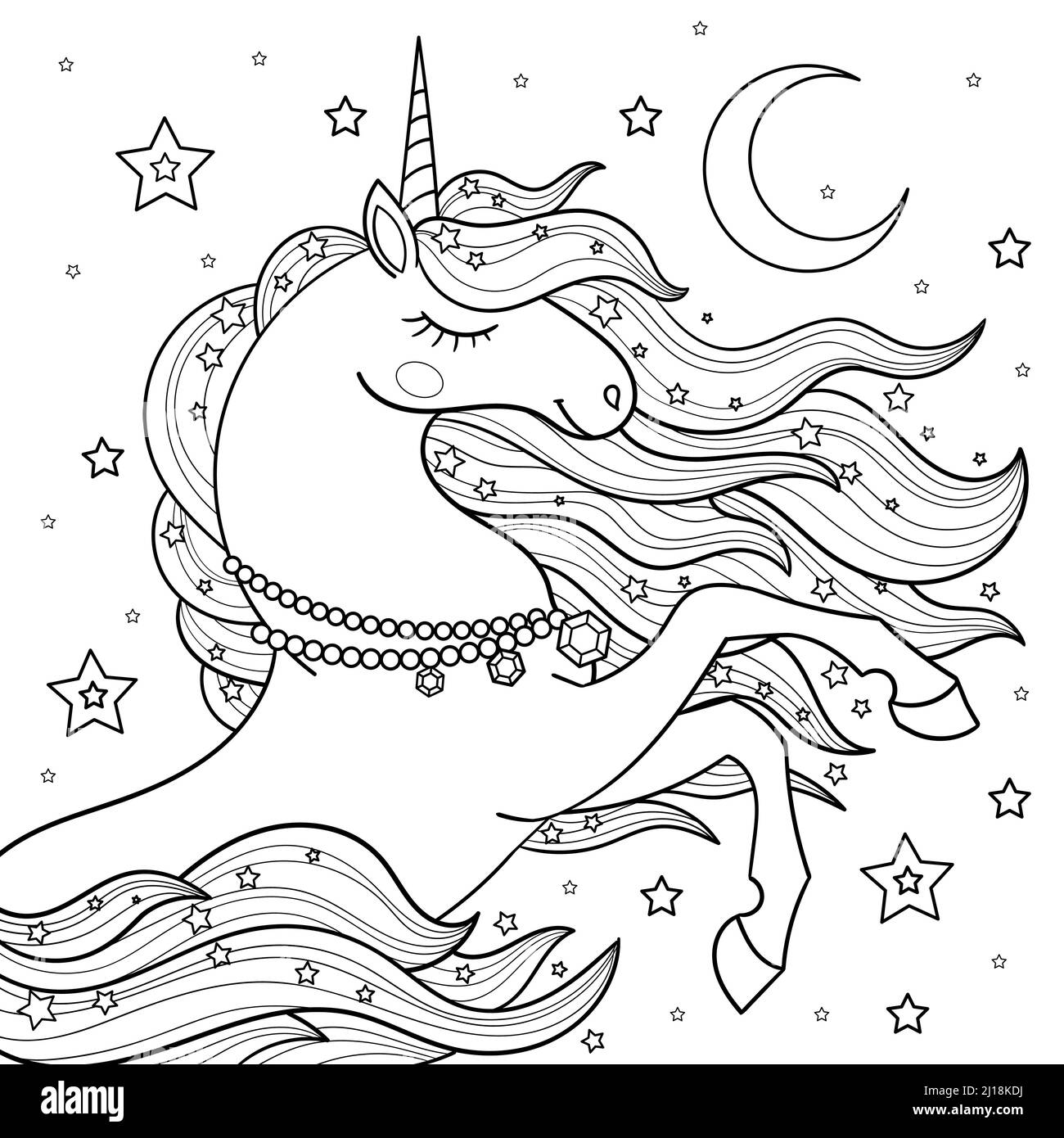 Beautiful black horse long Cut Out Stock Images & Pictures - Alamy