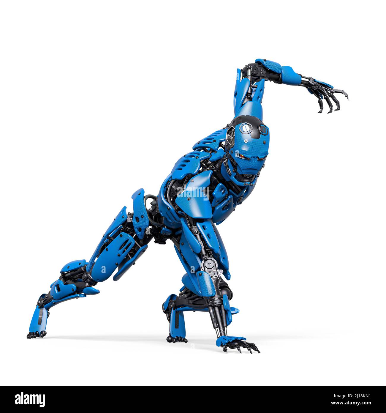 cyborg is loading a panther pose, 3d illustration Stock Photo - Alamy