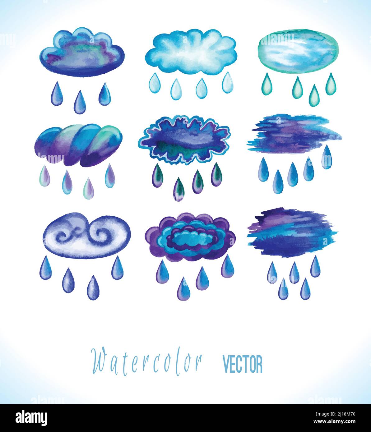 Watercolour raindrops Stock Vector Images - Alamy