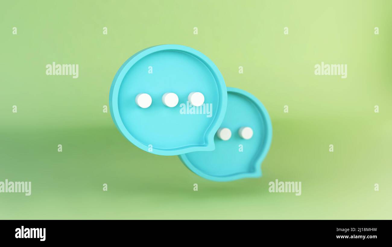 Cute chat bubbles icons background, 3d illustration Stock Photo - Alamy