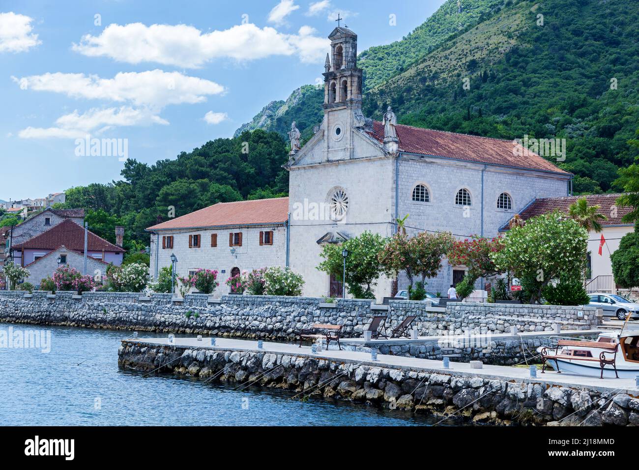 Catholic churches, Architecture in the old city in Montenegro Stock ...