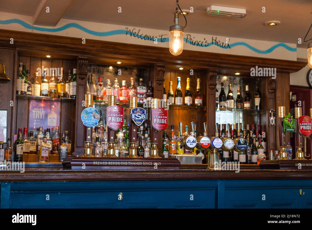 The bar area inside the The Princes Head pub in Richmond next to the ...