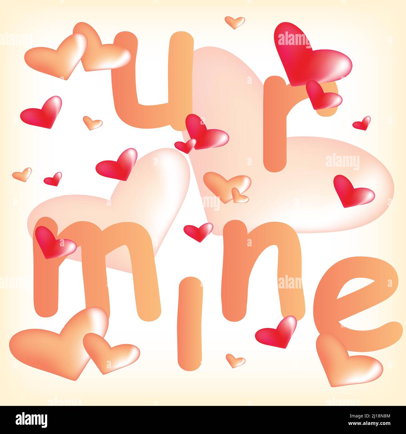 "u r mine" vector illustration for posters, greeting cards, brochure ...