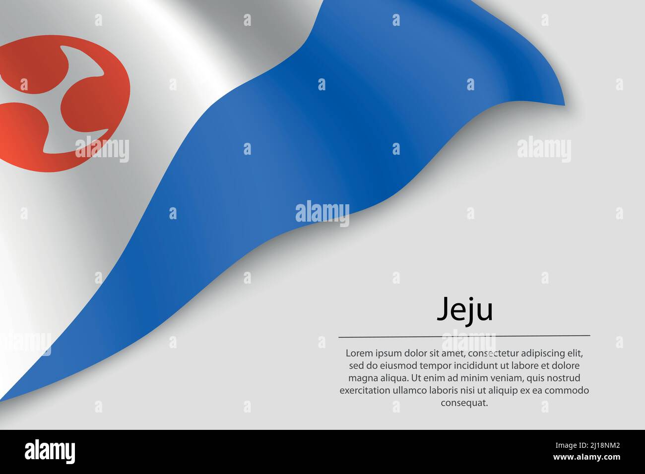 Wave flag of Jeju is a state of South Korea. Banner or ribbon vector ...