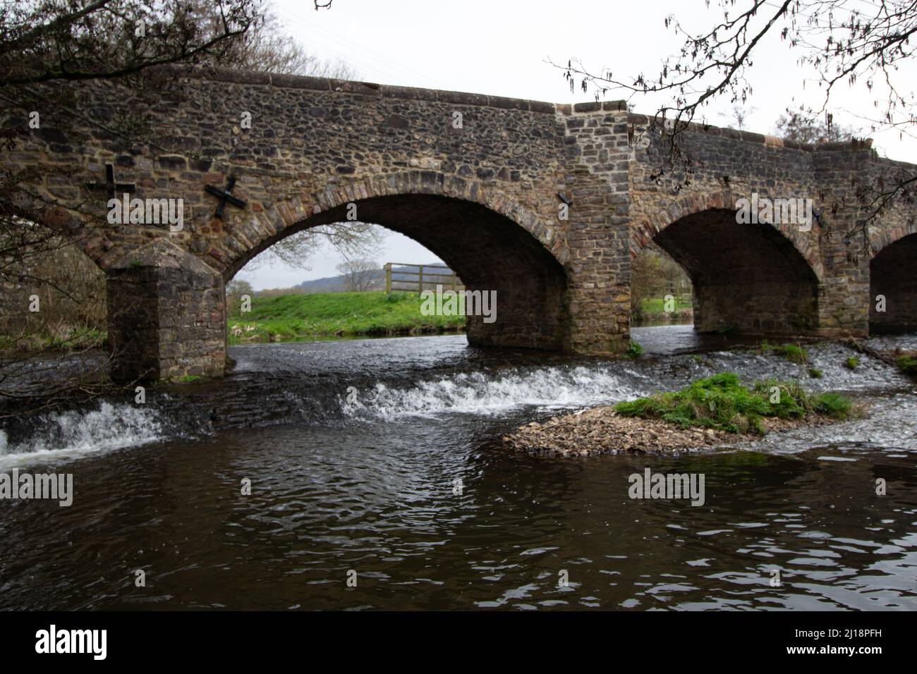 CULMSTOCK, UK - MARCH 21, 2021 Culmstock Bridge grade II listed ...