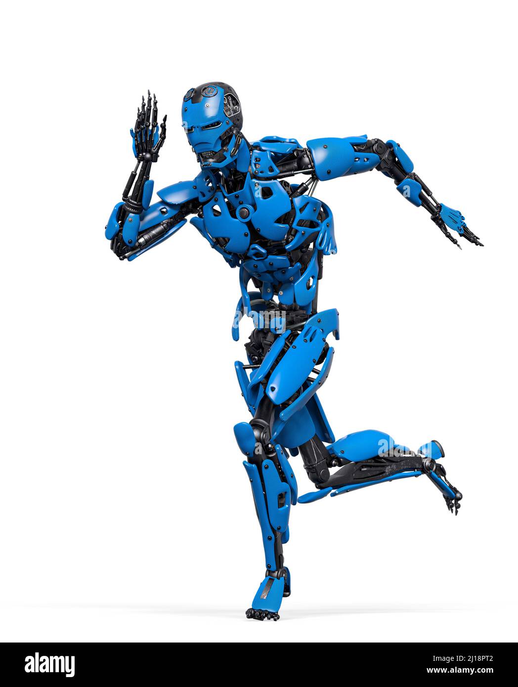 cyborg running in action, 3d illustration Stock Photo - Alamy