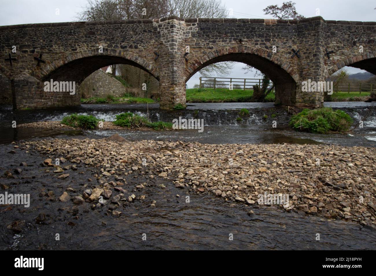 CULMSTOCK, UK - MARCH 21, 2021 Culmstock Bridge grade II listed ...