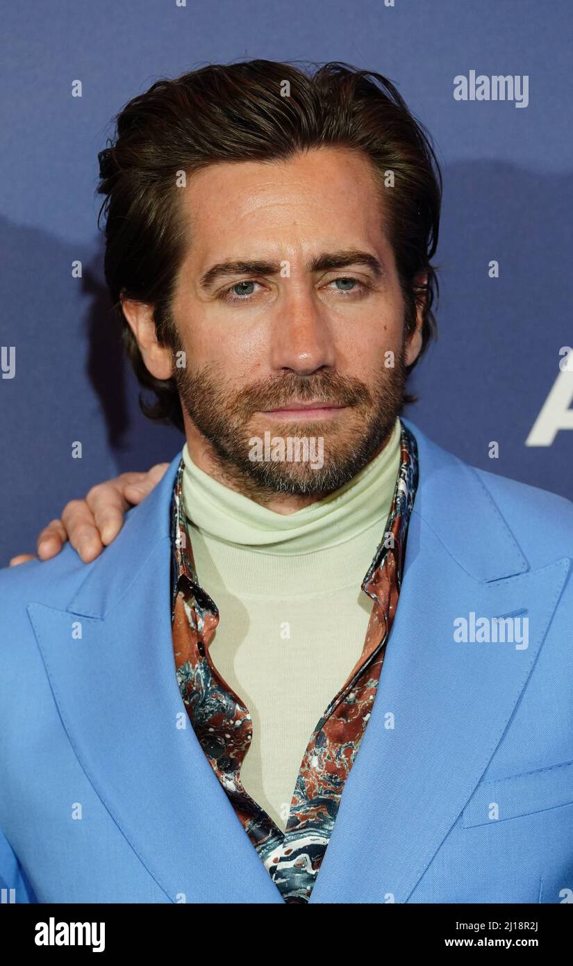 Jake Gyllenhall arrives for the special screening of Ambulance at Odeon ...
