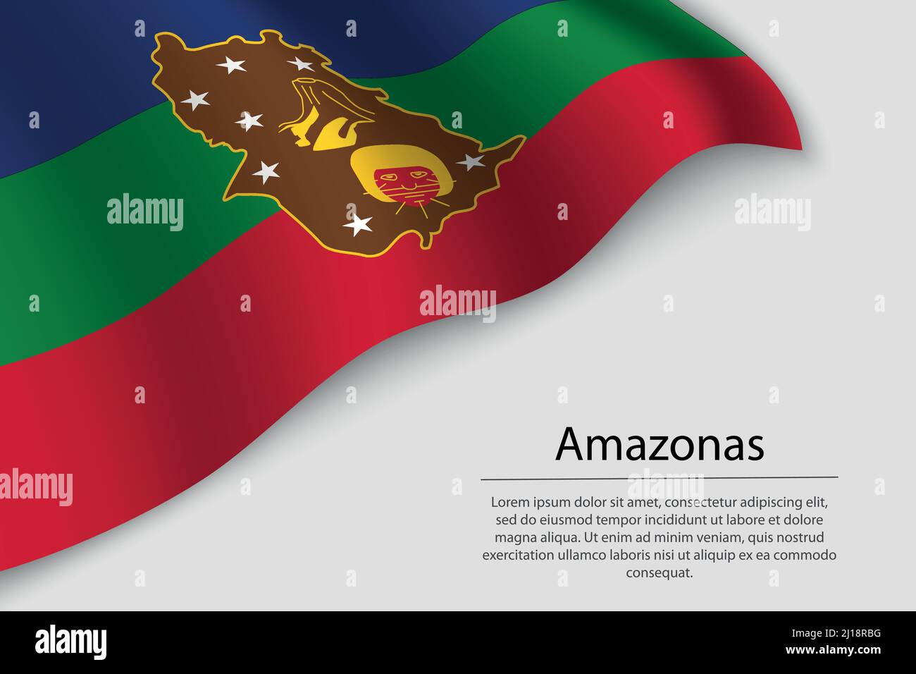 Wave flag of Amazonas is a state of Venezuela. Banner or ribbon vector ...
