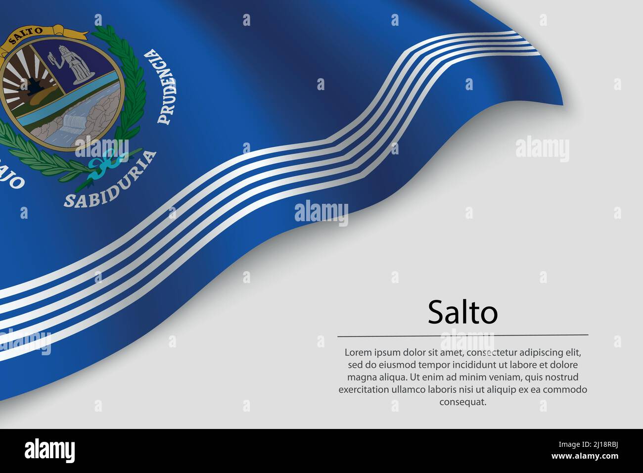 Wave flag of Rocha is a state of Uruguay. Banner or ribbon vector ...