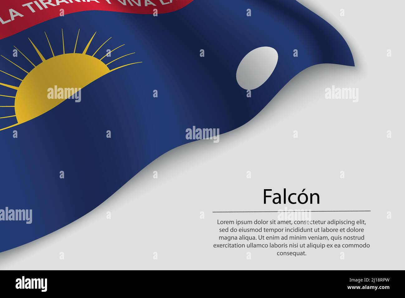 Wave flag of Falcón is a state of Venezuela. Banner or ribbon vector ...