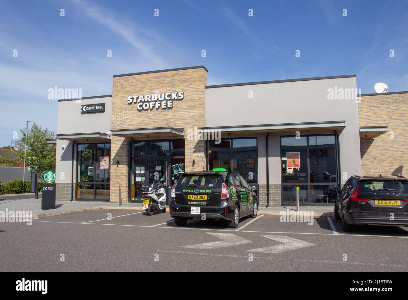 EXETER, DEVON, UK - SEPTEMBER 21, 2021 Starbucks Coffee, Alphington ...