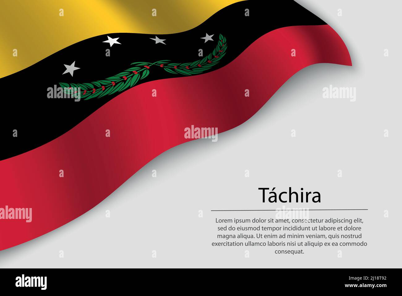 Wave flag of Táchira is a state of Venezuela. Banner or ribbon vector ...