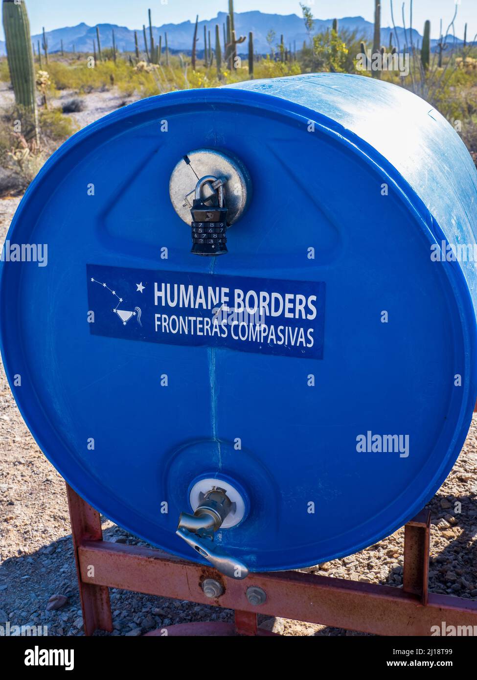 Humane Borders water cache for migrants, North Puerto Blanco Drive ...