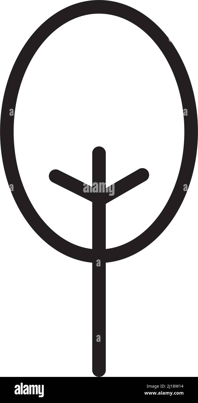 Tree icon vector glyph symbol for nature, ecology and environment in a ...
