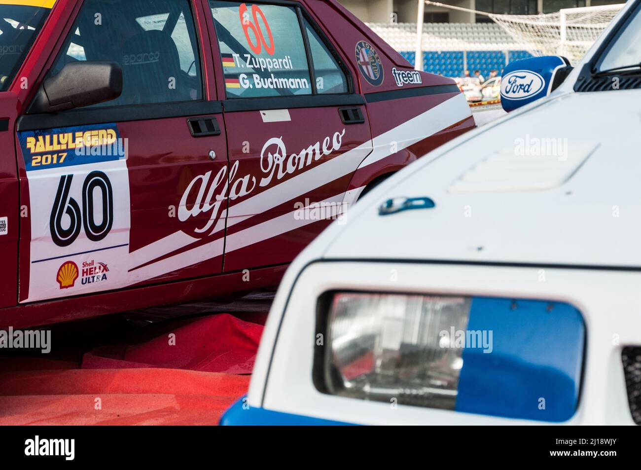 The close-up shot of a vintage rally car ford cosworth sierra Stock ...