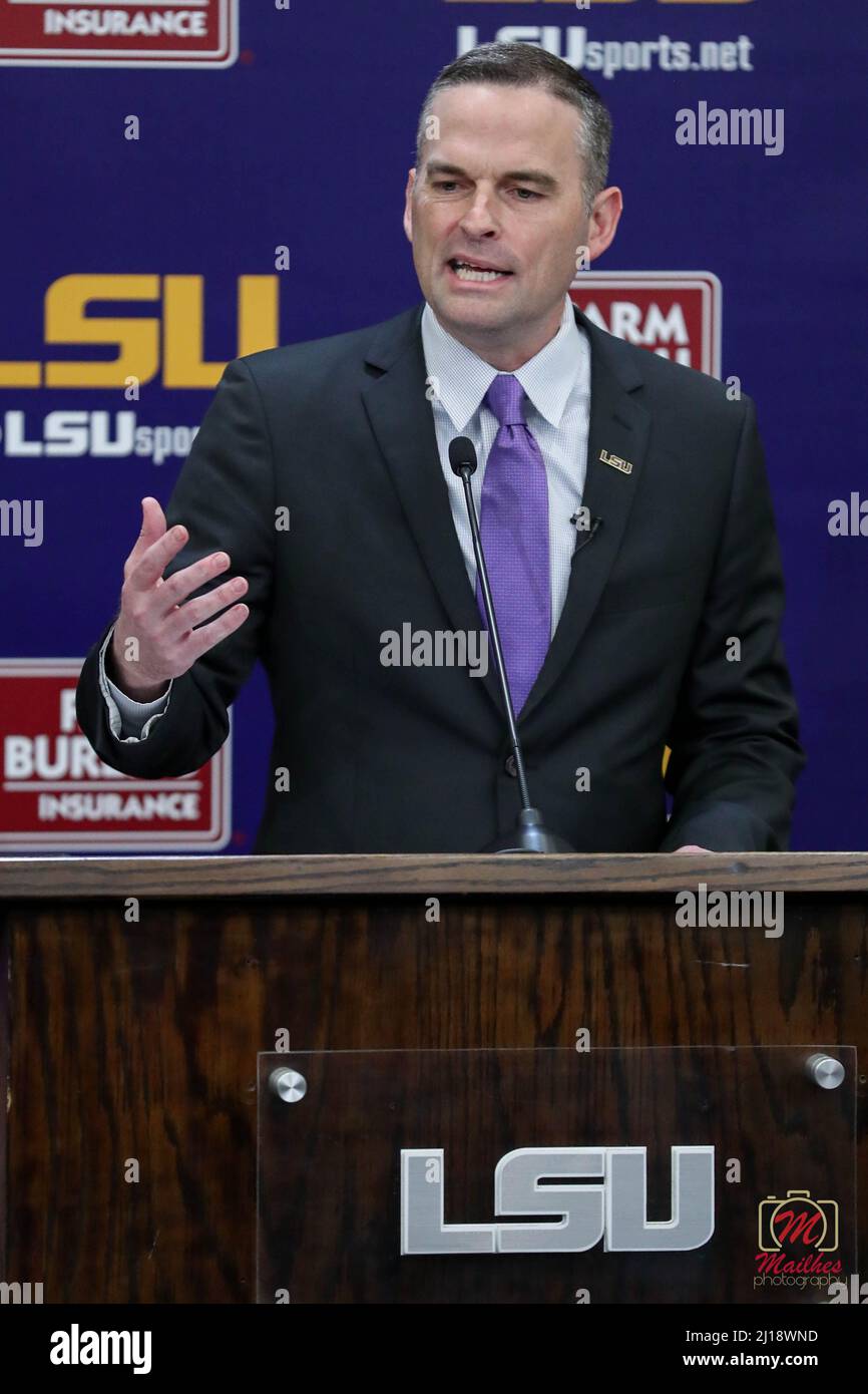 Baton Rouge, LA, USA. 23rd Mar, 2022. New LSU Head Basketball Coach ...