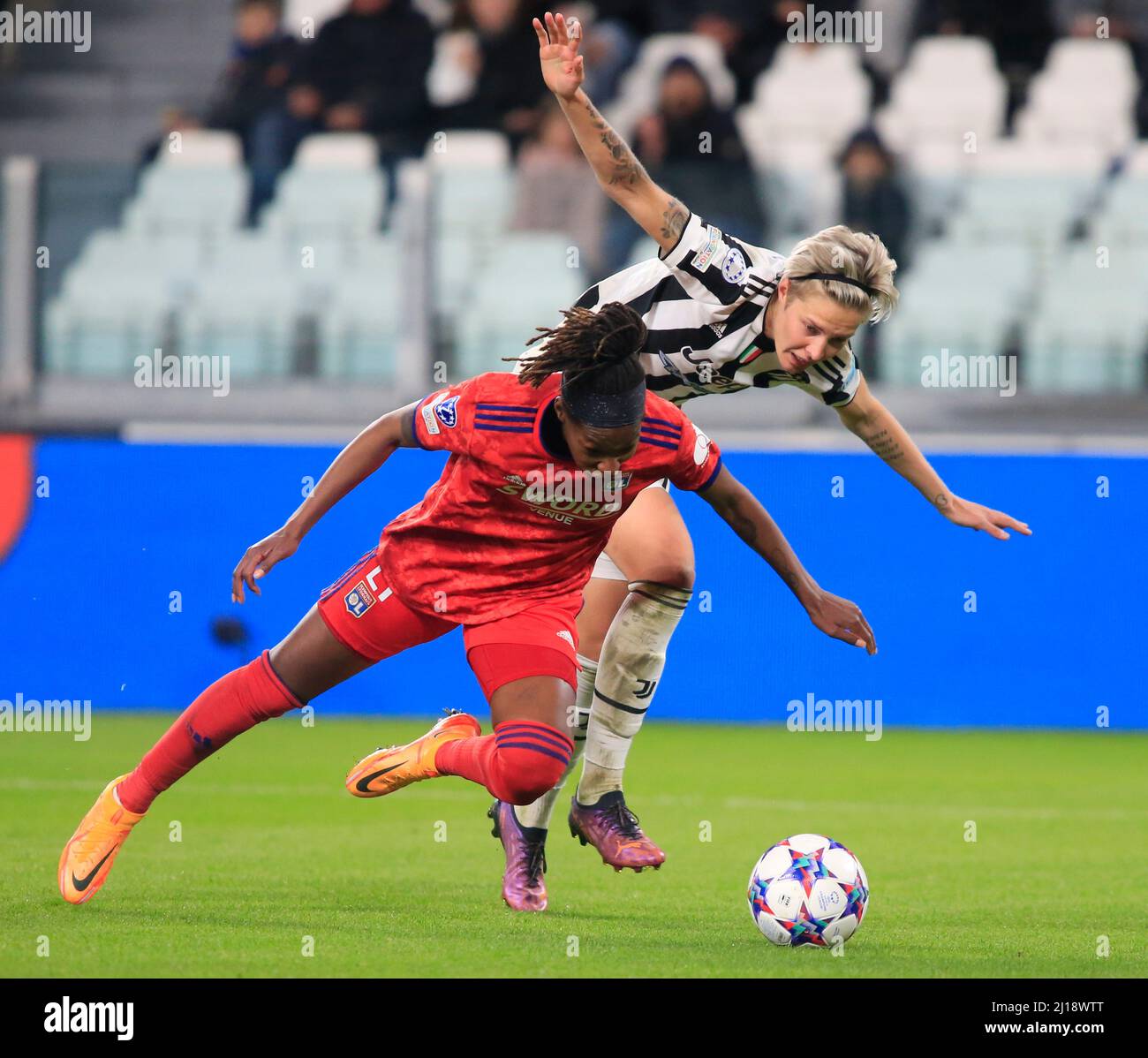Kadeisha Buchanan of Olympique Lyonnais and Lina Mona Andrea Hurtig of ...