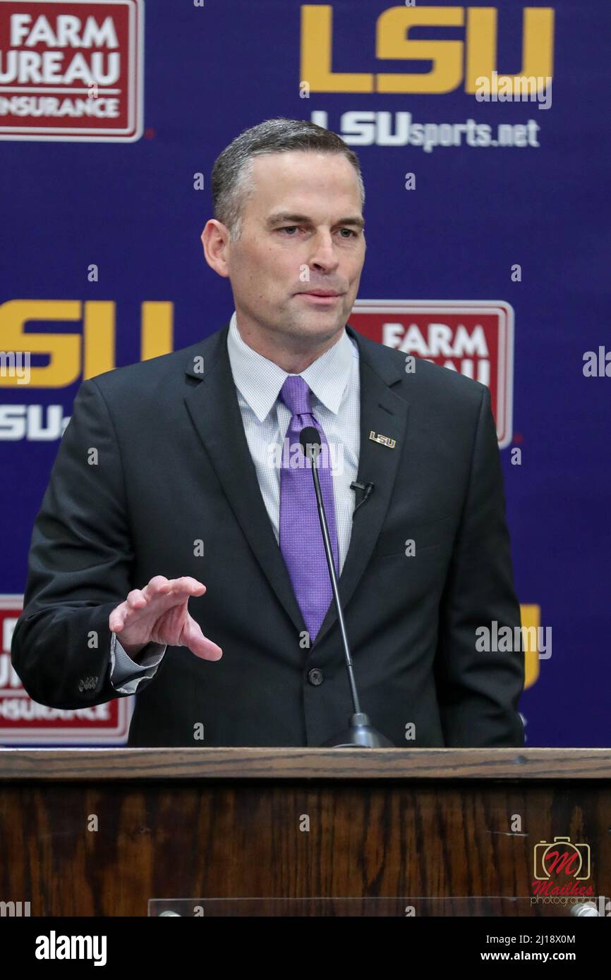 Baton Rouge, LA, USA. 23rd Mar, 2022. New LSU Head Basketball Coach ...
