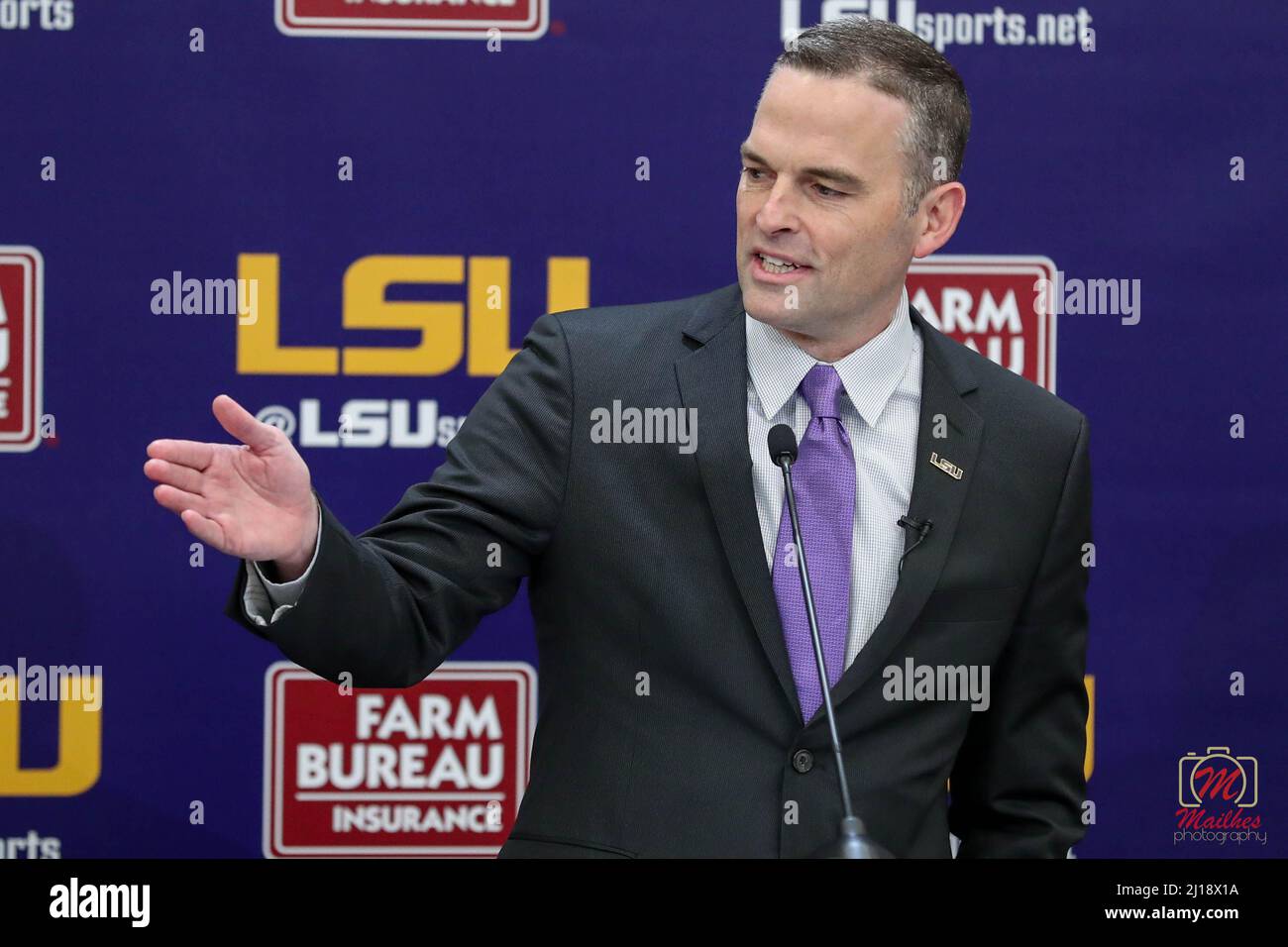 Baton Rouge, LA, USA. 23rd Mar, 2022. New LSU Head Basketball Coach ...