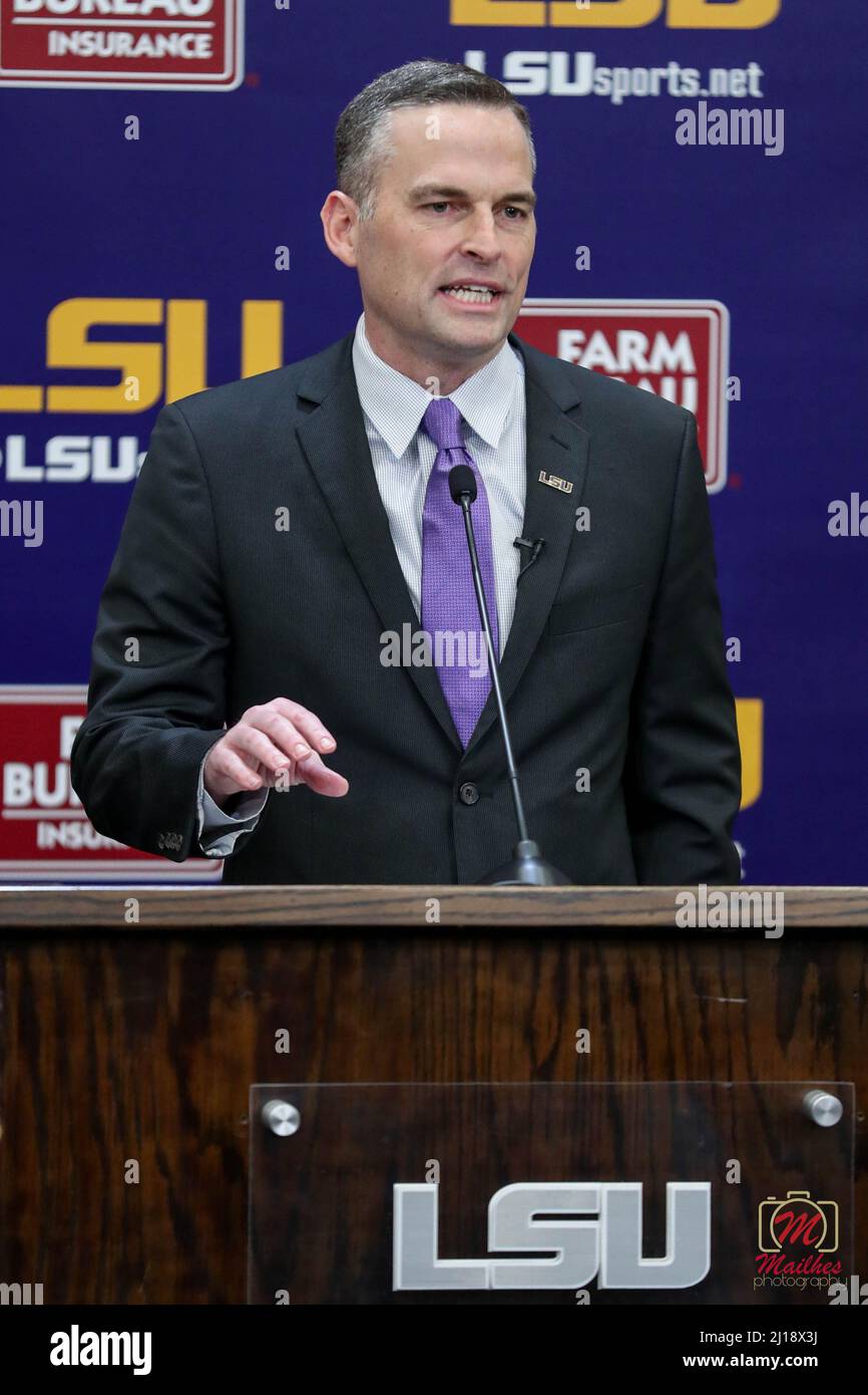 Baton Rouge, LA, USA. 23rd Mar, 2022. New LSU Head Basketball Coach ...