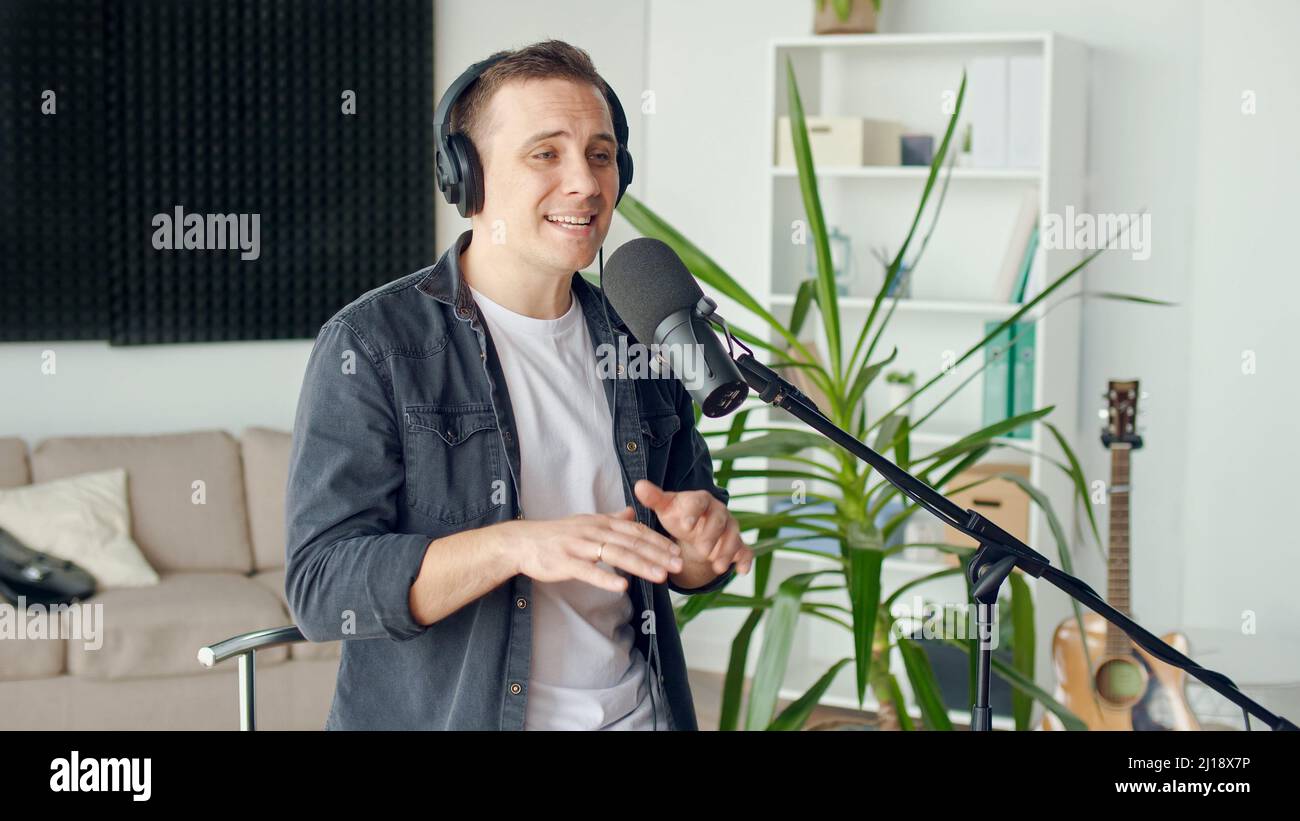 A Man Sings a Song With a Smile on his Face. Home Entertainer, Blogger ...