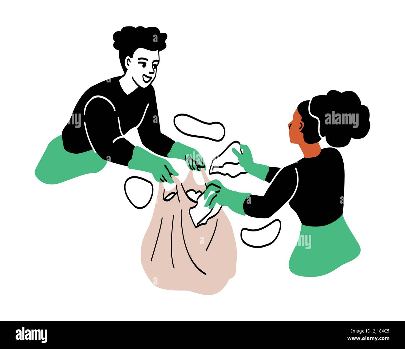 Children collecting garbage Cut Out Stock Images & Pictures - Alamy