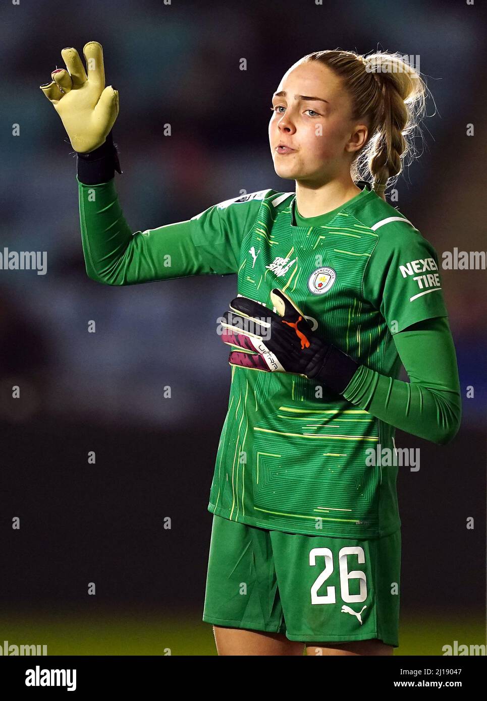 Manchester City goalkeeper Ellie Roebuck during the Barclays FA Women's ...