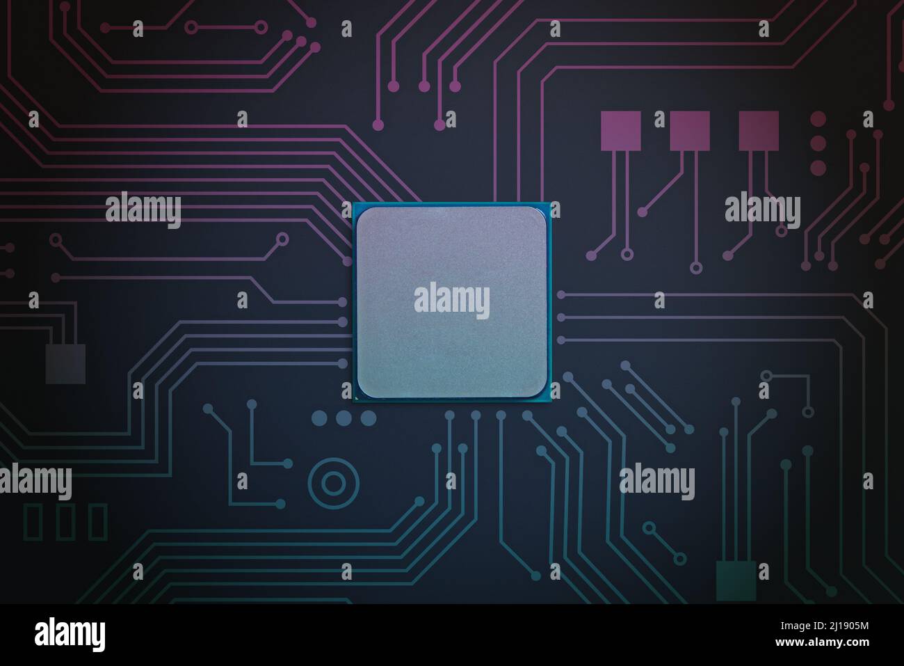 Central processor on circuit board concept Stock Photo - Alamy