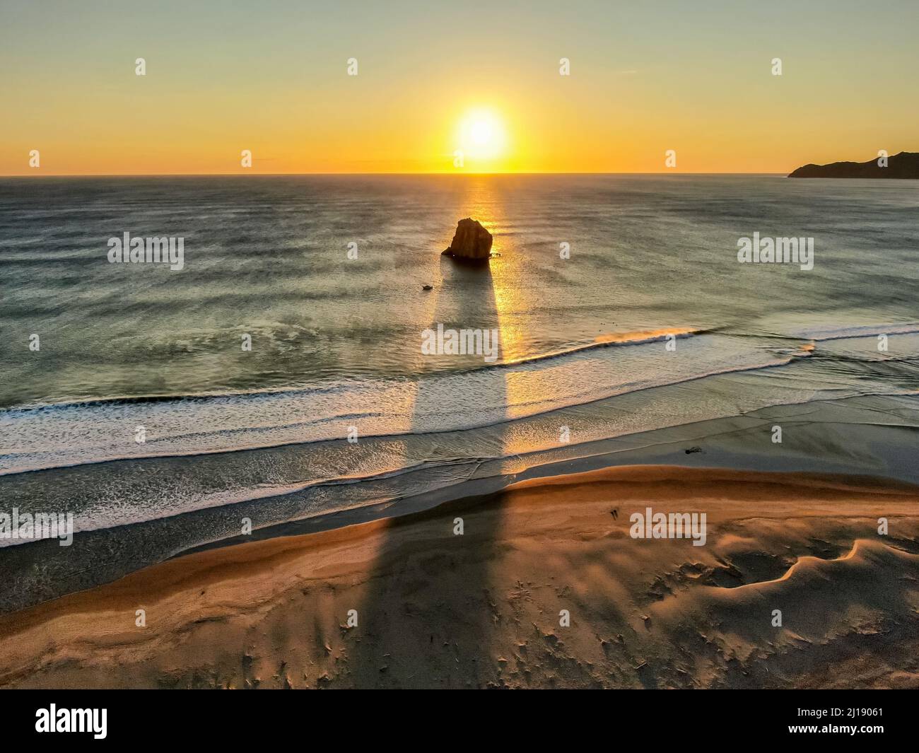 Beautiful aerial view of a sunset in Naranjo Beach - Witch Rock Costa ...