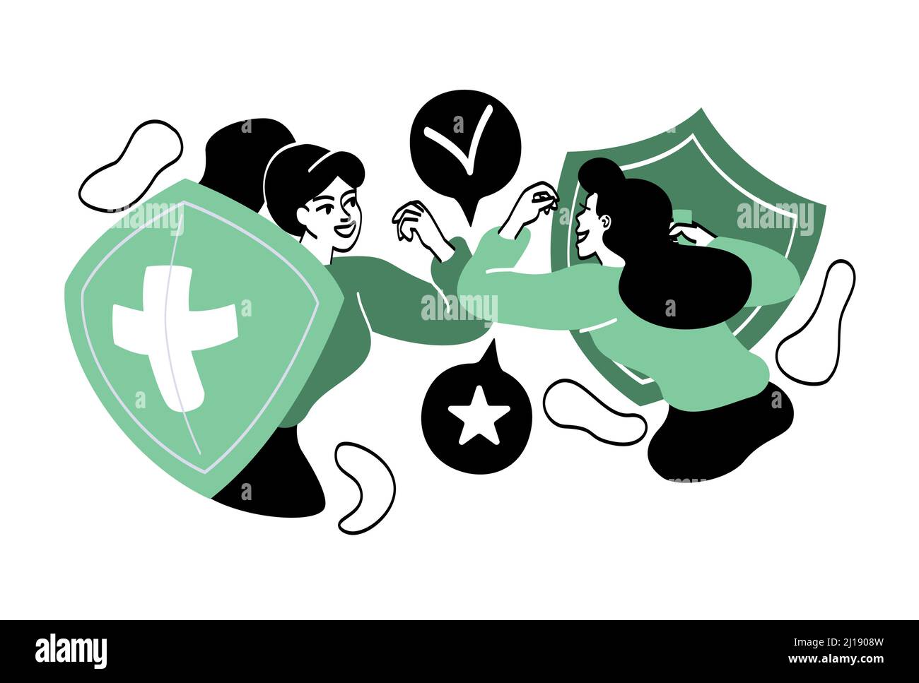 People with shields protecting Stock Vector Image & Art - Alamy