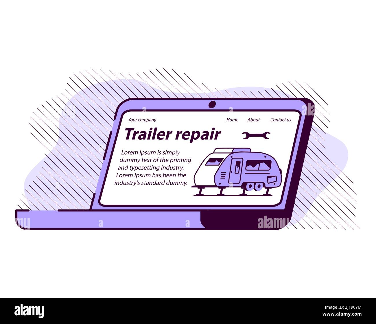 Website banner concept. Line art vector illustration Stock Vector Image ...