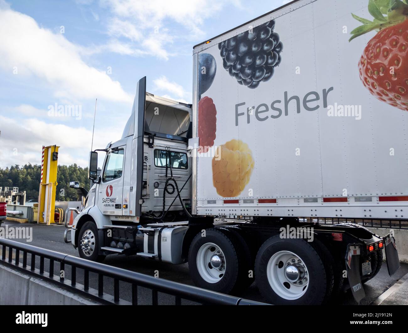 Friday Harbor, WA USA - circa November 2021: Angled view of a large ...