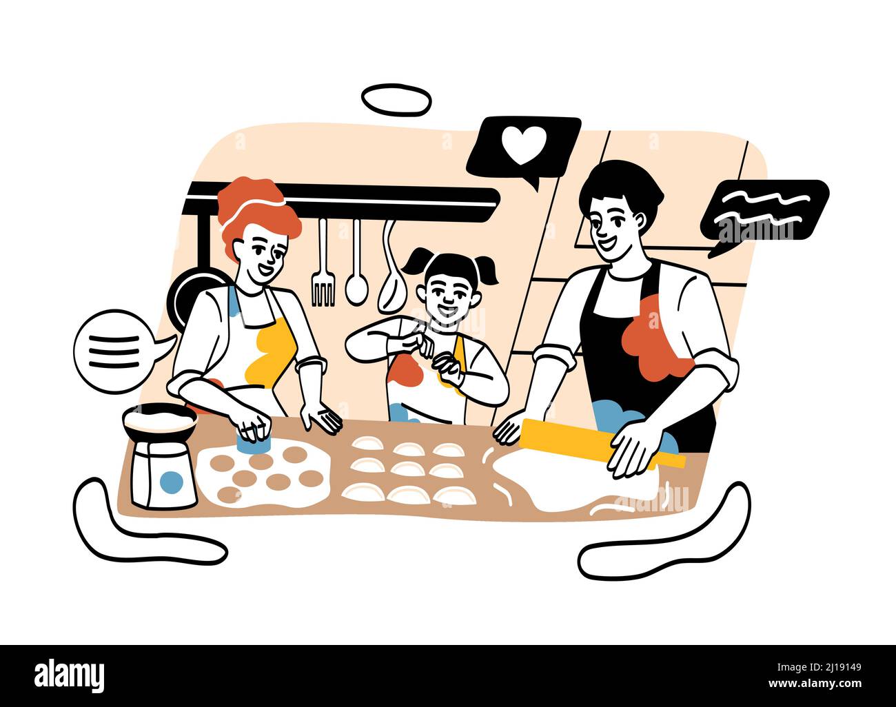 Family home activities abstract concept Stock Vector Image & Art - Alamy