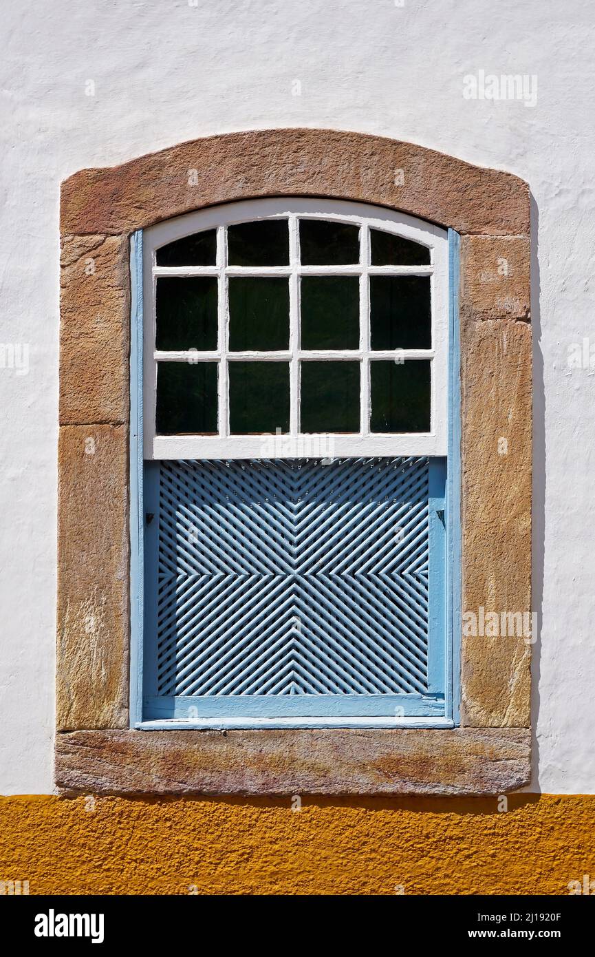 Ancient colonial window in historical city of Ouro Preto, Brazil Stock ...