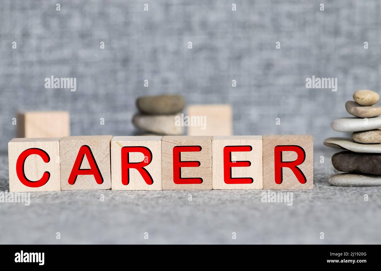 Career word written on wood block on wooden background Stock Photo - Alamy
