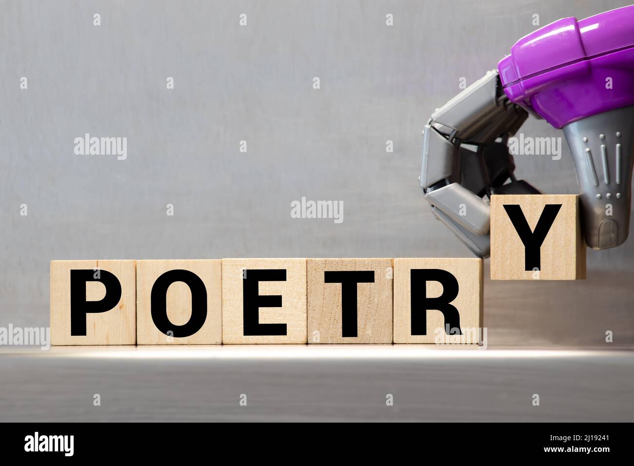 poetry word on wood blocks cubes concept Stock Photo - Alamy