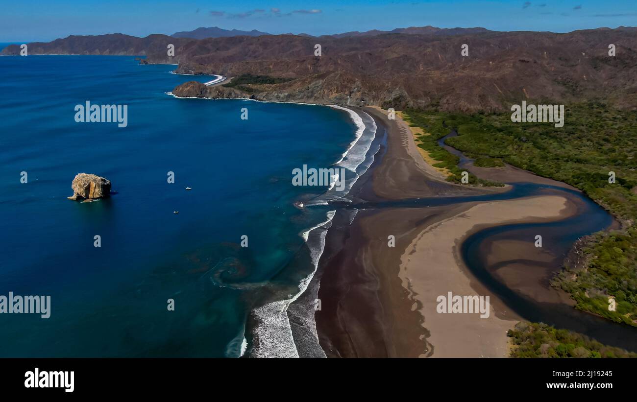 Beautiful aerial view of a sunset in Naranjo Beach - Witch Rock Costa ...