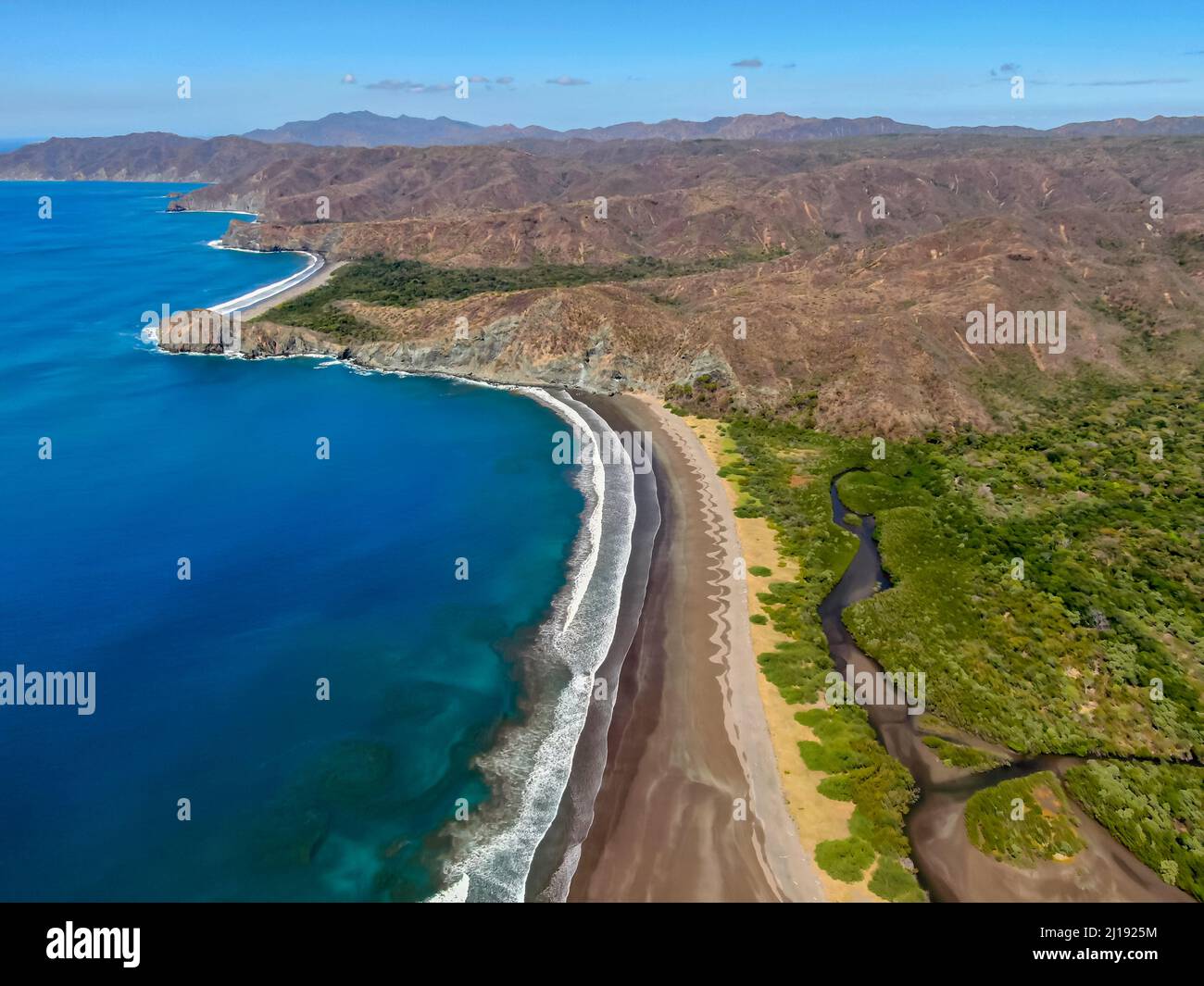 Beautiful aerial view of a sunset in Naranjo Beach - Witch Rock Costa ...