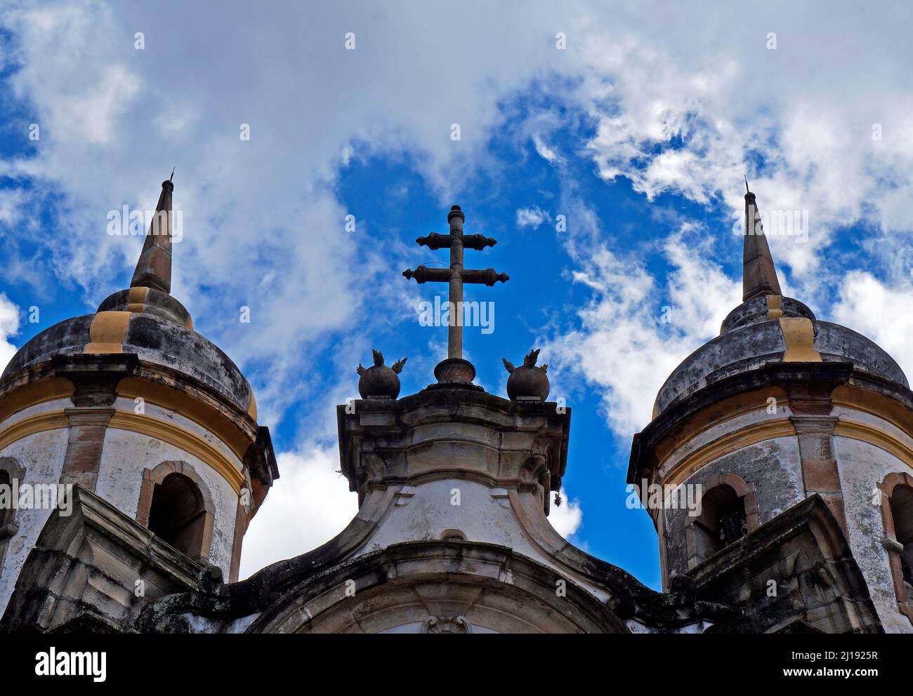 Cross on top of baroque church, Ouro Preto, Brazil Stock Photo - Alamy