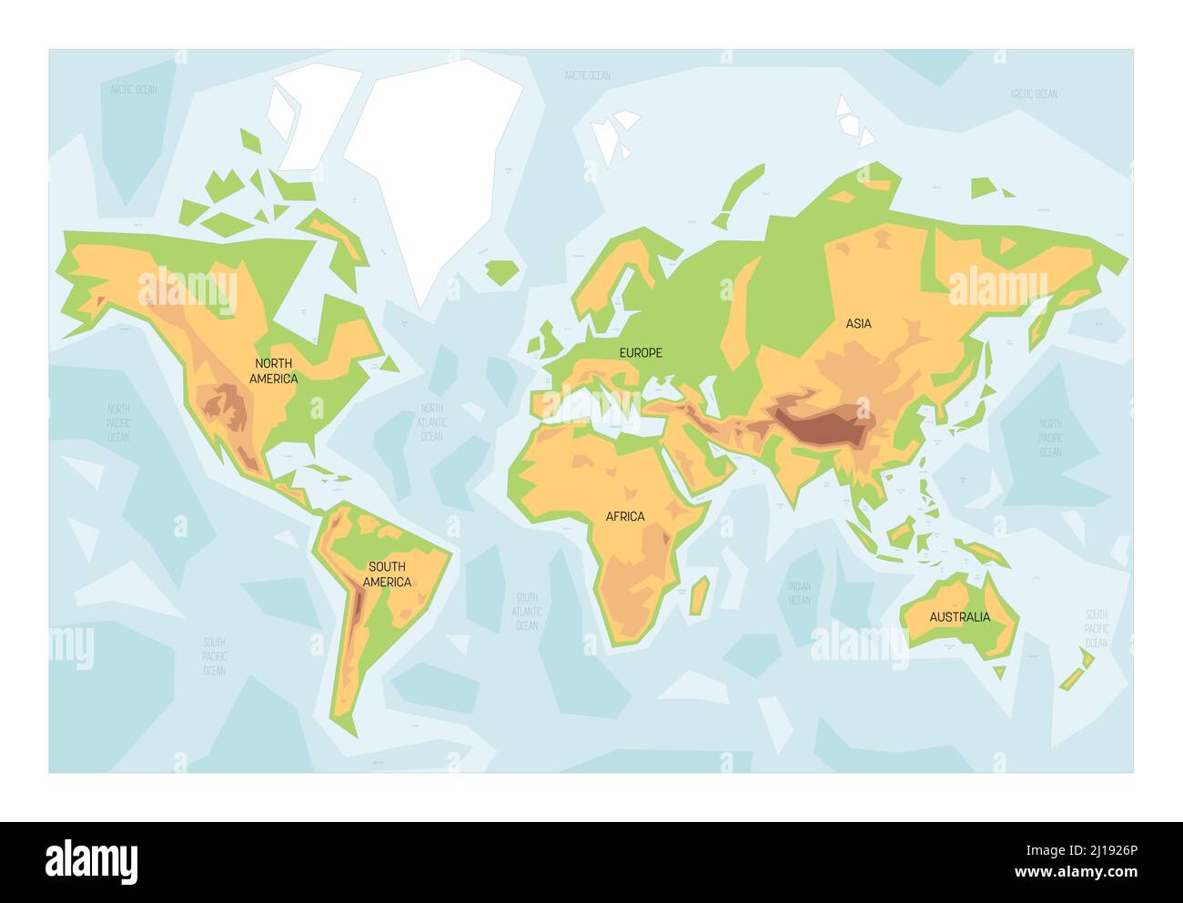 Simplified physical map of World Stock Vector Image & Art - Alamy