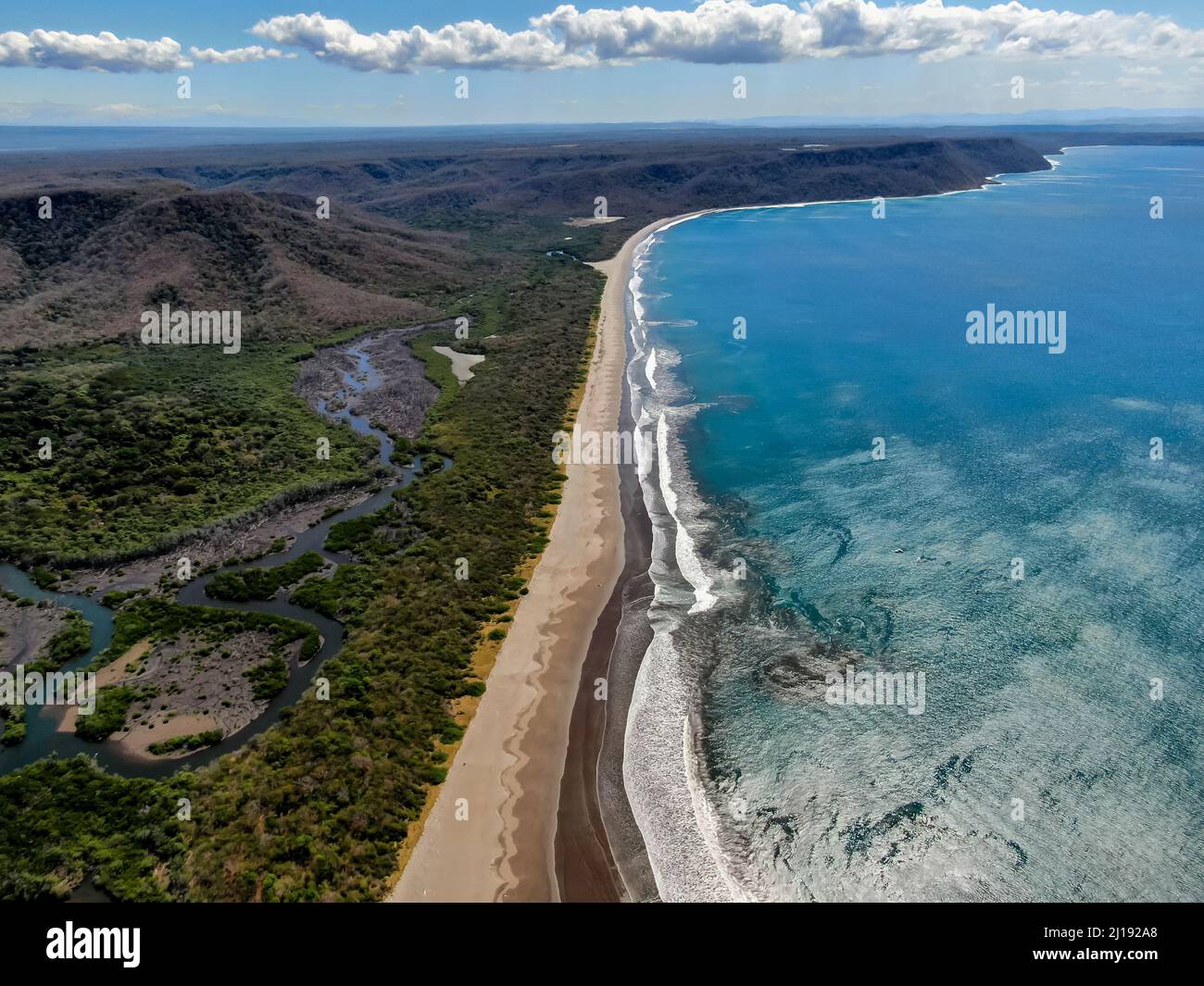 Beautiful aerial view of a sunset in Naranjo Beach - Witch Rock Costa ...