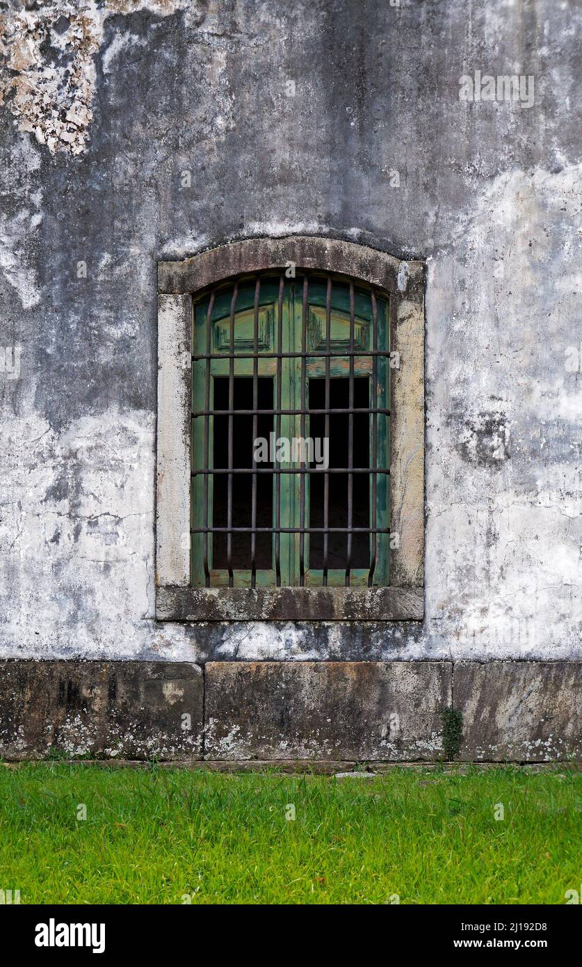 Ancient church window in historical city of Ouro Preto, Brazil Stock ...